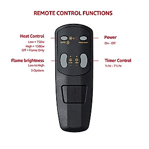 FLAME&SHADE Electric Fireplace Stove for Indoor use, 24 inch Portable Freestanding Space Heater with Remote