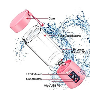 Portable Blender Smoothies Personal Blender Mini Shakes Juicer Cup USB Rechargeable.