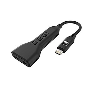 SCOSCHE I3AAP StrikeLine Headphone Adapter with Female 3.5mm Aux Input and Charging Port for Apple Lightning Devices, Black