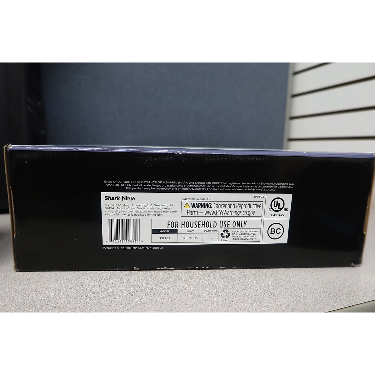 Shark ION Robot Vacuum RV761 with Wi-Fi and Voice Control, 0.5 Quarts, in Black and Navy blue