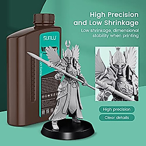 SUNLU 3D Printer Resin, Safe Plant-Based Biodegradable Resin: for LCD/DLP/SLA 3D Printing, 405nm UV Curing Polyamide Resin, Eco-Friendly, Low Shrinkage, Fast Curing Easy to Use, 1KG Grey