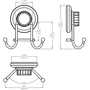 Stainless Steel Vacuum Hook, Super Suction Suction Cup,Suitable for Bathroom and Kitchen(Two Pieces) (Silver)