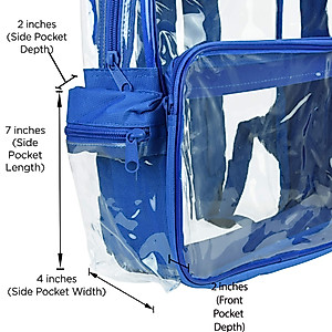 DALIX Wholesale Clear Backpacks Small Book Bags 50 Pcs in Royal Blue