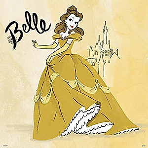 Skinit Decal Gaming Skin Compatible with PS4 Slim Bundle - Officially Licensed Disney Princess Belle Art Design