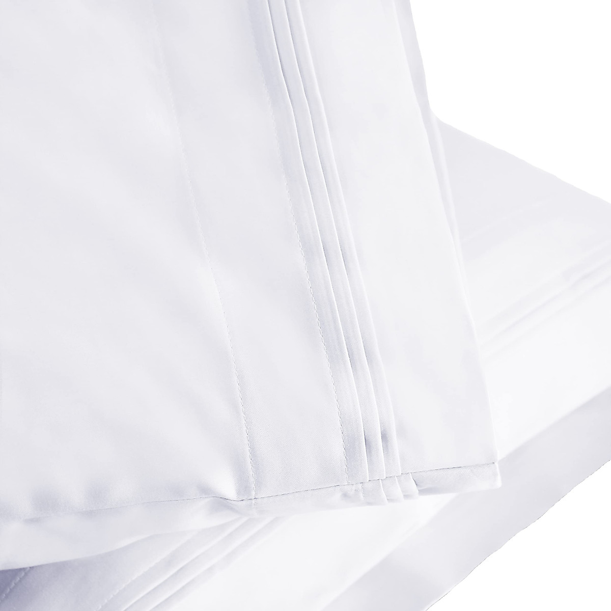SUPERIOR 1000 Thread Count Egyptian Cotton Pillowcase Set, Pillow Covers for All Pillows and Sleepers, Soft Pillowcases for Bed Fashion, Basics, Large Cases, 2-Piece Set- Standard, White