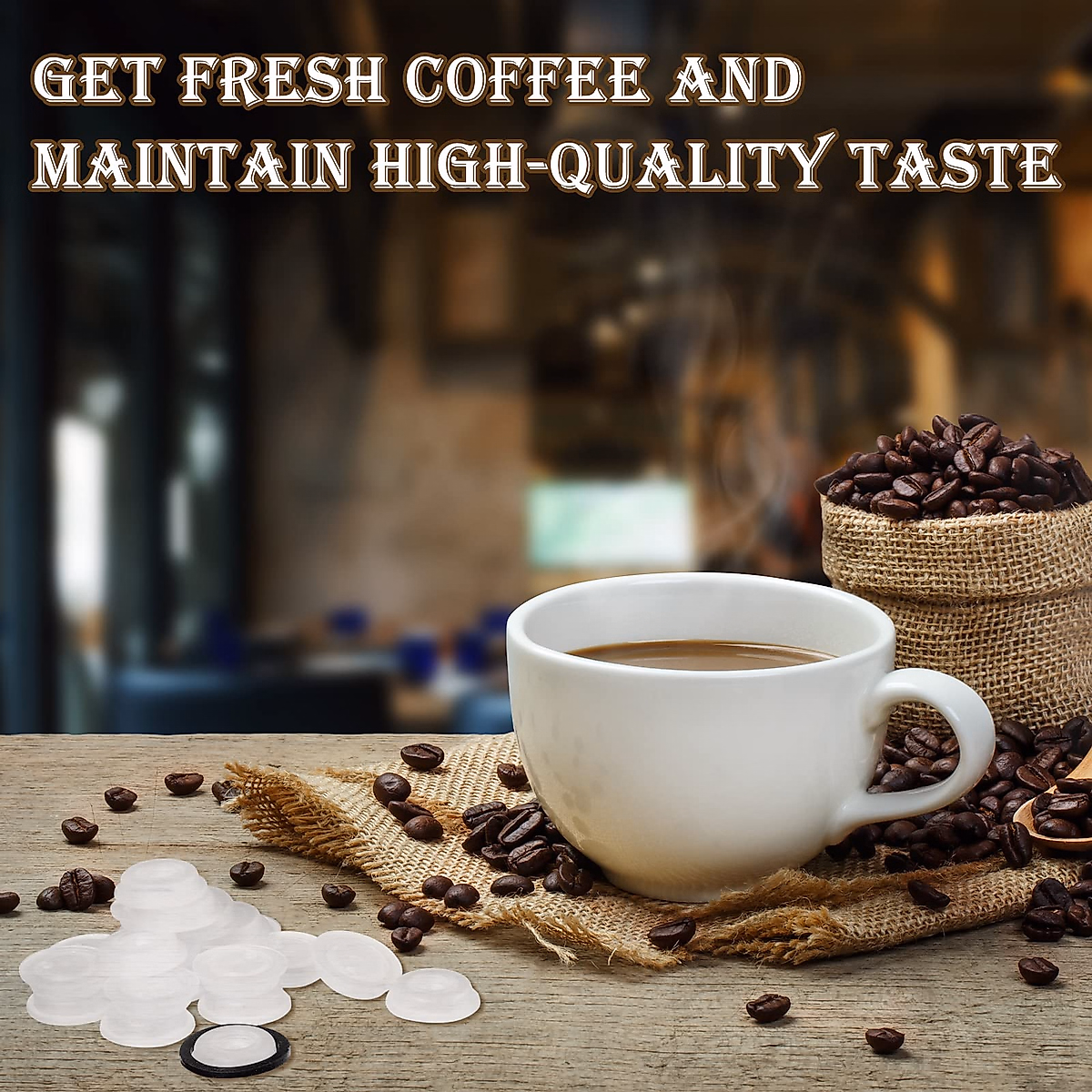 22 Pcs Replacement Valves for Coffee Canisters with 2 Rubber Rings PE Coffee Valve Canister Filter Set Degassing One Way Breather Valve for Coffee Bean Container Coffee Bag Food Bags