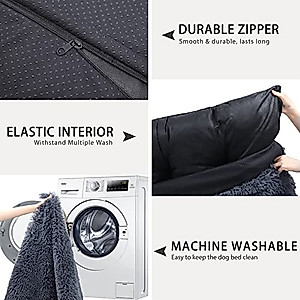 CHAMPETS Washable Dog Bed for Crate 35"X23",Large Dog Bed Washable for Small,Medium,Large,Extra Large Dogs Cats Pet,Waterproof Dog Beds for Large Dogs with Washable Cover,Crate Pet Bed for Large Dogs