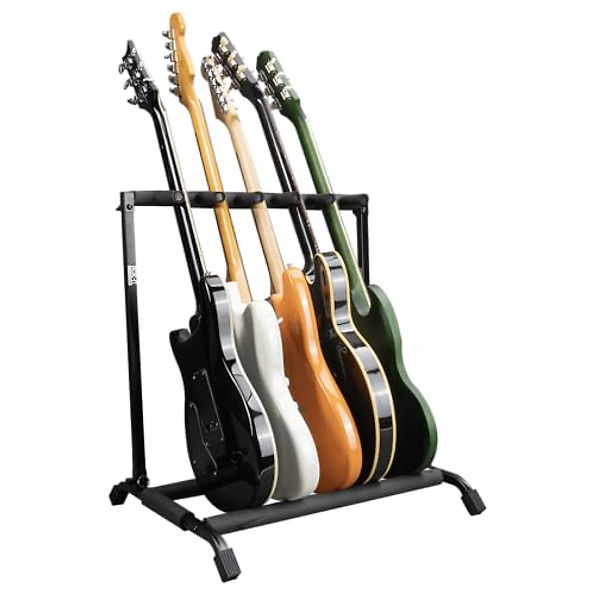 Rok-It Multi Guitar Stand Rack with Folding Design; Holds up to 5 Electric or Acoustic Guitars (RI-GTR-RACK5)