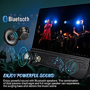 14 inch Phone Screen Magnifier with Bluetooth Speaker,Mobile Phone Screen Amplifier with 2-in-1 Foldable Stretch Stand Holder Portable 3D Screen Magnifying Glass for All Smartphones(Black)