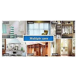Shower Curtain Rail Telescopic Rod Hanging Clothes Drying Rod,Stainless Steel Pole Net Voile Shower Curtains Rail Thickening Bold, 70~120cm