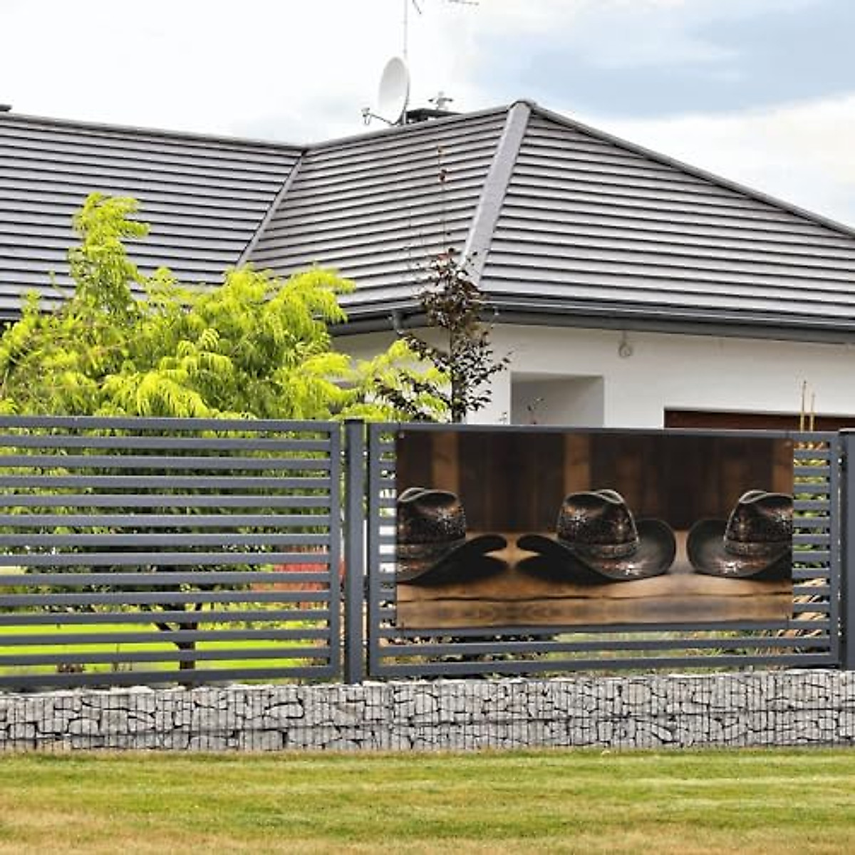 Banners and Signs for Outdoor 35x71 Backdrop for Birthday Party Business Graduation Wedding Event,American West Rodeo Hat