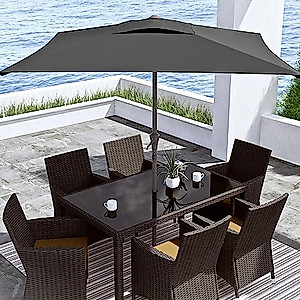 CorLiving PPU-300-U Patio Umbrella, Black