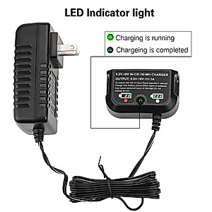 Replacement for Black and Decker 9.6V-18V Battery Charger: 90571729, 90556254-01, 90592360-01 Compatible with Black and Decker 18V 14.4V 12V 9.6V NiCad & NiMh Battery