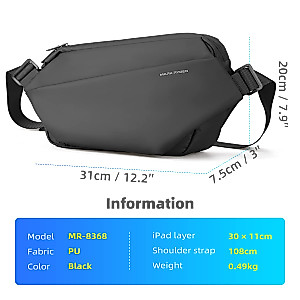 Compact EDC Sling Bag, Minimalist Chest Shoulder Backpack Crossbody Bag for Men and Women, Lightweight Everyday Carry Bag for Travel Work Gym Sport