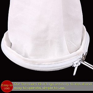 WMKGG Ultra Fine Reusable Filter Bags with Stainless Steel Handle for Nut Milk, Coffee, Milk, Butter, Juices and Fresh Cheese