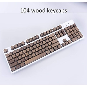 HFSECURITY GH60 Full Set Solid Wood Keycaps Customized Handmade Keycaps for Cherry Mx Switch Mechanical Gaming Keyboard Use Wood Keycaps (104fullkeycaps)
