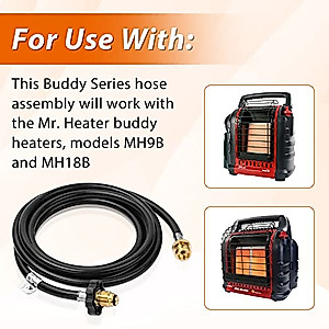 Ximoon F273704 Propane Hose Compatible with Mr. Heater Big Buddy Series Hose Assembly for Many Indoor/Outdoor Portable Propane Appliances, 10-ft