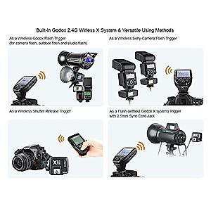 Godox XPro-S TTL Wireless Flash Trigger for Sony Camera, 2.4G Wirless Flash Transmitter HSS 1/8000s, TTL-Convert-Manual Function, 11 Customizable Functions, Big LCD Screen, 16 Groups and 32 Channels