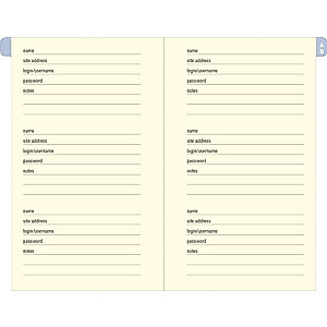 Blue Agate Internet Address & Password Logbook (removable cover band for security)