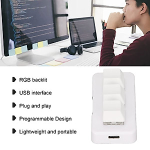 Zopsc-1 3 Key Gaming Keyboard, Macro Keypad, USB Mini 3 Key Keypad Mechanical Gaming PC Keyboards, RGB Backlit, Plug and Play. (White)