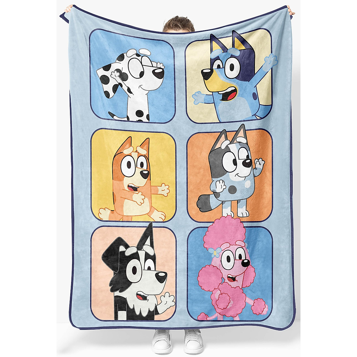 Bluey & Friends Plush Throw Blanket - Measures 46 x 60 Inches - Super Soft & Cozy Fleece Kids Bedding