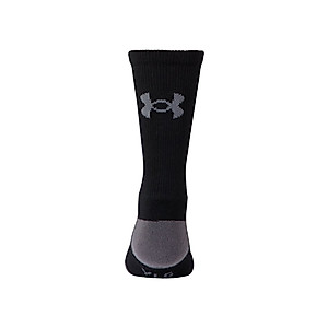 Under Armour Youth Resistor 3.0 Crew Socks, Multipairs, Black/Graphite (6-Pairs), Small