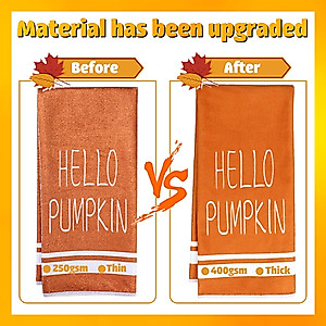 peony man 4 Pieces Fall Dish Towels Autumn Kitchen Towels Pumpkin Hand Towels Fall Tea Towel for Thanksgiving Autumn Harvest Holiday Kitchen Farmhouse Decorations, 18 x 26 Inch