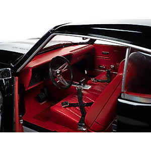 1970 Chevy Chevelle SS Tuxedo Black with White Stripes and Red Interior Hemmings Muscle Machines Magazine Cover Car (May 2011) "American Muscle Series 1/18 Diecast Model Car by Auto World AMM1317