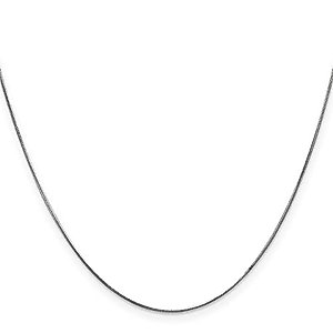 IceCarats 14K White Gold 0.6mm Round Cubetto Omega Snake Chain Herringbone Necklace 18 inch