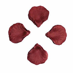 ALLHEARTDESIRES 1000PCS Maroon Dark Red Black Silk Flower Rose Petals Table Scatters Wedding Flowers Valentine's Day Bridal Shower Centerpieces Ceremony Aisle Decoration