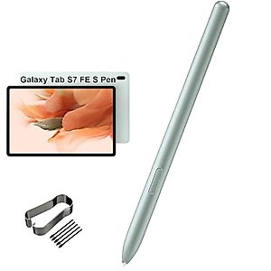 Galaxy Tab S7 FE S Pen Replacement Stylus Pen for Samsung Galaxy Tab S7 FE SM-T730, SM-T733, SM-T736B Touch Pen + Tips/Nibs (Mystic Green)