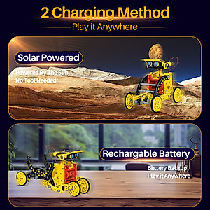 Science Experiment Solar Robots Kits for Boys Girls, 12-in-1 STEM Projects for Kids Ages 8-12, Solar Powered Robot Kit Gifts for Teen Ages 9 10 11 12