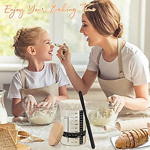 UHAPEER 2 Pack Sourdough Starter Kit, 34Oz Glass Jar Sourdough Starter Jar Kit with Thermometer, Feeding Date Band, Cloth Cover, Spatulas, Measuring Spoon, Reusable Baking Supplies for Beginners