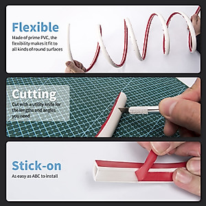 Art3d 10Ft Flexible Trim Caulk Strip, Peel and Stick Trim for Molding, Tile Edge, Ceiling, Wall Corner in White