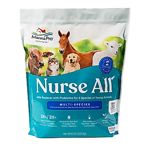 Manna Pro Nurse All Multi Species Milk Replacer with Probiotics | Helps Support Healthy Gut and Digestions| 8lbs