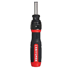 CRAFTSMAN Ratcheting Screwdriver, SpeedDrive, 2” Double Ended Bits Included, Handle Holds Up To 6 Bits (CMHT68129)