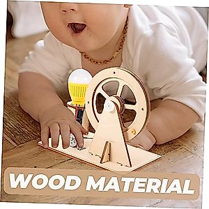SOLUSTRE 1 Set Hand Generator Hand Crank Electricity Generator Science Projects Wooden Building Kits Generator Science kit DIY Model Generator Portable Generator Dynamo Suite Power kit