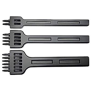 Citian Leather Round Hole Punching Tool 4mm 2/4/6 Claw Tooth Set for DIY Leather Craft (Black)
