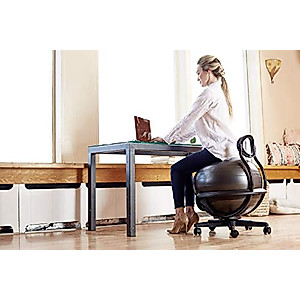 Gaiam Ultimate Balance Ball Chair with Swivel Base - Premium Exercise Stability Yoga Ball Ergonomic Chair for Home and Office Desk - Air Pump, Exercise Guide