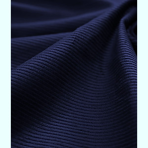 Corduroy Fabric 8 Wale Apparel 290-300GSM Solid Color by Continuous Yard 58" W 100% Cotton - Egyptian Yarn Stripe Texture Soft Trouser Coat Cushion Cover Sofa Cover Sewing Costume Upholstery Navy