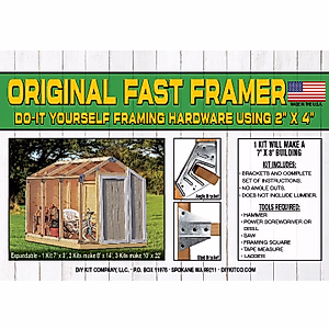 Storage Shed. Build Your Own Shed. DIY Shed Kit. The Original Fast Framer Shed Bracket Kit. Includes Brackets and Complete Set of Plans. Expandable with Multiple Kits. Made in The USA. No Angled Cuts