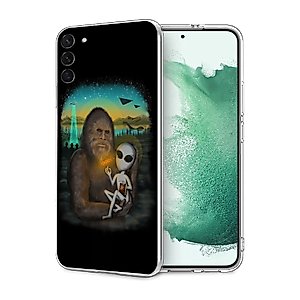 Designed for Samsung S20 FE Case, Vintage Fantasy Aliens and Bigfoot TPU Phone Case for Girls Women Men, Fashion Aesthetic Cool Protective Cover Clear Case