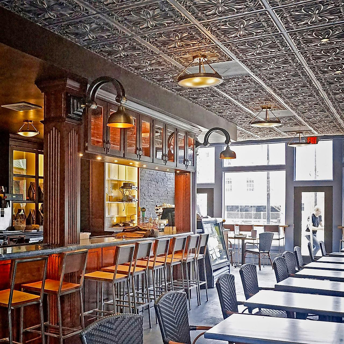 From Plain To Beautiful In Hours DCT10 Milan PVC 2' x 2' Lay-in or Glue-up Ceiling Tile (Covers / 40 sq.ft), Weathered Iron, 10 Piece