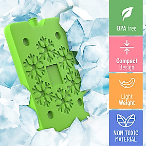 Ice Packs for Lunch bags and Coolers | Bento Lunch box, Cooler Bag for Work, School, Picnic or Camping | Reusable Small Freezer Ice Pack for Cooler or Ice Pack for Lunch Box Kid Friendly (4-Pack)