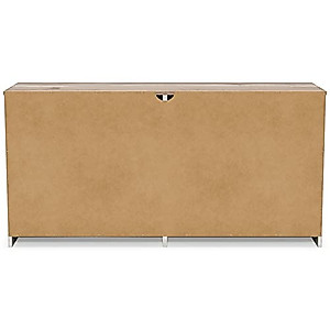 Signature Design by Ashley Vaibryn Farmhouse 6 Drawer Dresser with Smooth-Gliding Drawers and Safety Stop, White & Light Brown