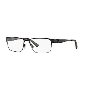 Polo Ralph Lauren Men's PH1147 Rectangular Prescription Eyewear Frames, Matte Black/Demo Lens, 56 mm
