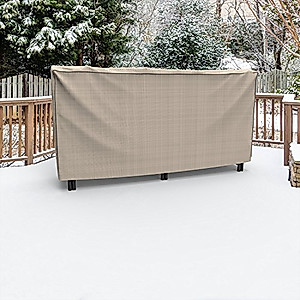 Budge P9A12PM1 English Garden Log Rack Cover Heavy Duty and Waterproof, 2' L x 8' W x 4' H, Tan Tweed