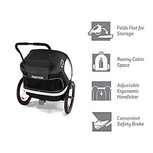Hamax Outback One Seat Reclining Multi-Sport Child Bike Trailer + Stroller (Jogger Wheel Sold Separately) (Grey/Black)