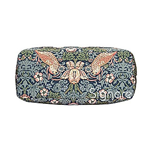Signare Tapestry Shoulder Bag Tote Bag for Women with Blue Flower and Bird William Morris Strawberry Thief Design (SHOU-STBL)