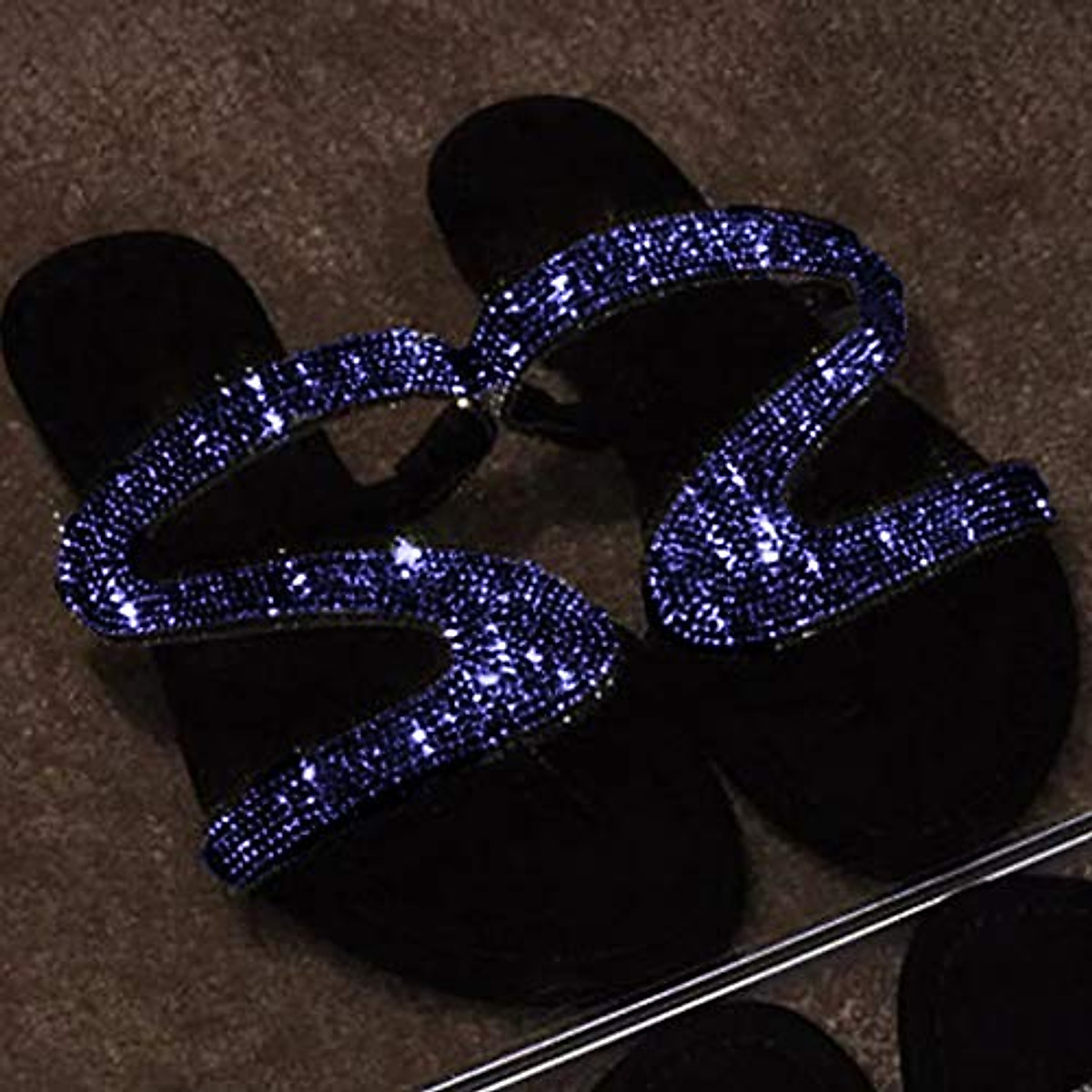 NOLDARES Sandals for Women Casual Summer,Women's 2021 Comfy Sandal Crystal Cute Summer Beach Slipper Flip Flops